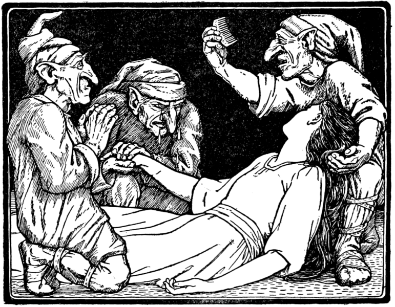 Snowwhite and the Poisoned Comb, Illustration from Europa’s fairy book ...